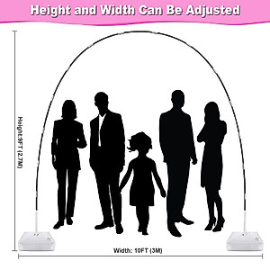 Balloon Arch Kit and Balloon Pump, 9Ft Tall & 10Ft Wide Adjustable Balloon Arch Stand with Water Base, Balloons Tying Tools and Other Accessories for Wedding Birthday Party Decoration