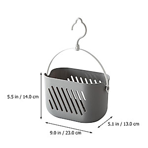 2PCS Plastic Shower Hanging, Portable Shower Organizer for College Dorm Room, Bathroom, Travel, Gym and Camping (Grey)