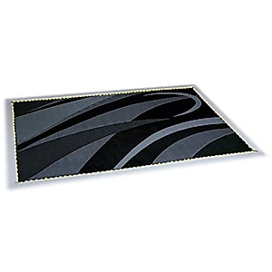 Stylish Camping LED Illuminated Patio Mat - Reversible RV Home Mat, White/Black with LEDs Light, 8x18