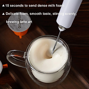 MOSHOU Electric Milk Frother Handheld, 3 Speeds Coffee Whisk Foam Maker with USB C Rechargeable, Whisk Drink Mixer for Lattes Frappe Matcha Hot Chocolate, Egg with 3 Mixer Heads (Black)