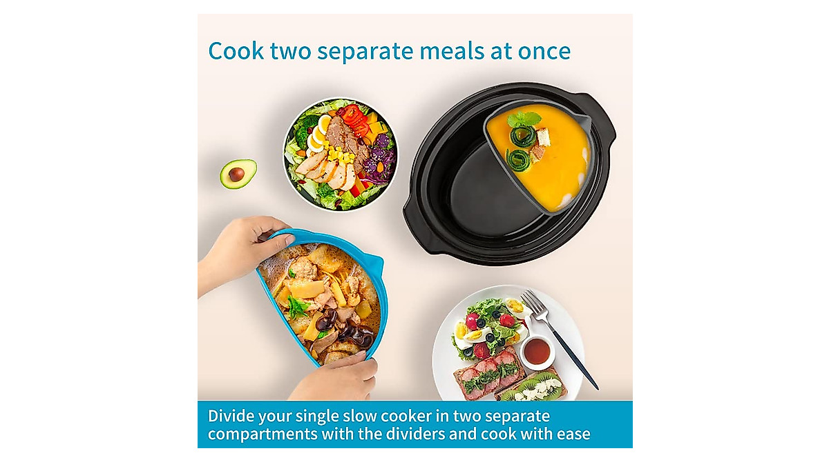 Silicone Crock Pot Divider Insert - Easy to Clean & Reusable