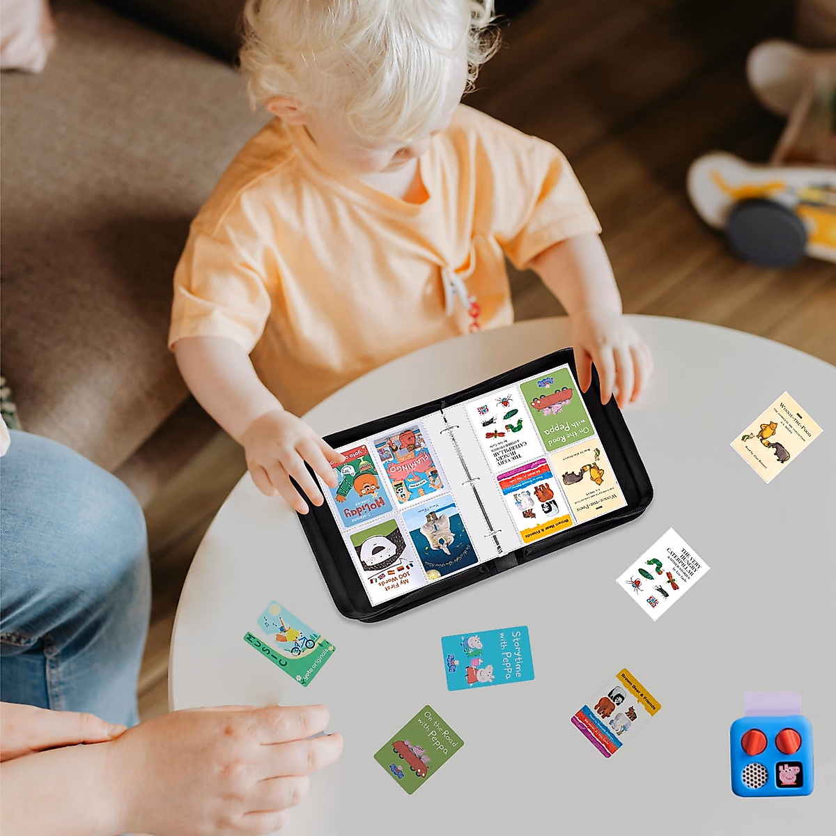 Boobowl Football Baseball Cards Binder, 2022 Sports Trading Card Sleeves Holder Album for NFL, 440 Pockets Display Storage Protectors Collectors Fits PM TCG (Folder Only)