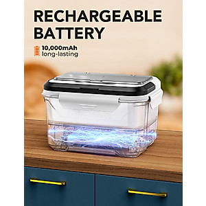 EAST OAK Cordless Electric Lunch Box for Adults, Heated Lunch Box Battery Powered with Automatic Heating, 5.5 Cups Portable Food Warmer with Removable Tray Divider