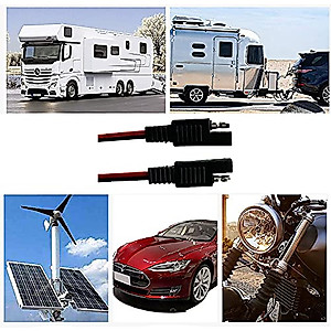 Halokny SAE Extension Cable, 14AWG SAE to SAE Quick Disconnect Wire Harness Connector Wirel for Automobile and Solar Panel (3.3Ft/1M)