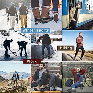 TMD THEME DESIGNER Mens Merino Wool Socks Hiking Thick Winter Warm Black Blue Cushioned Boot Hunting Quarter Crew Thermal Socks for Women Men -M