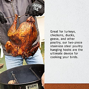 Pit Barrel Cooker Stainless Steel Turkey Hanger | Barrel Smoker Turkey Accessory | BBQ Turkey Hanger