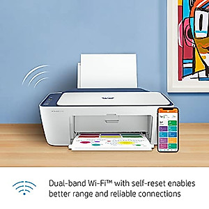 HP DeskJet 27 42e Series Wireless Inkjet Color All-in-One Printer - Print Copy Scan - USB Connectivity - Mobile Printing - Up to 7 ISO PPM - Up to 4800 x 1200 DPI - Blue + HDMI Cable