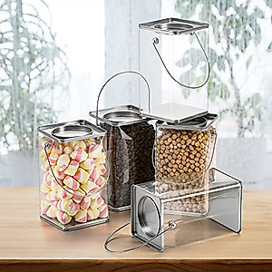 Hedume 9 Pack Clear Paint Can Containers with Metal Lids, 6 Inches Tall Square Empty Paint Storage Cans, Arts & Crafts Paint Buckets for Decorative & Party Use, Great for Party Favors, Decor and DIY