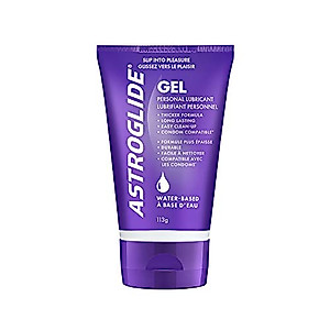 Astroglide Water Based Lube (4oz), Ultra Gentle Gel Personal Lubricant for Vaginal and Anal Sex, Stays Put with No Drip, Sex Lube, Long-Lasting for Men, Women and Couples, Safe for Toys