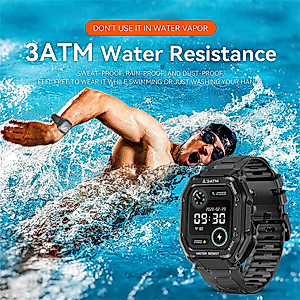 DREAMWIN Smart Watches for Men Women,3ATM Waterproof Fitness Tracker with Blood Pressure/Blood Oxygen Monitor Activity Tracker,1.69in Fitness Watch with Heart Rate Sleep Monitor for iOS Android,black