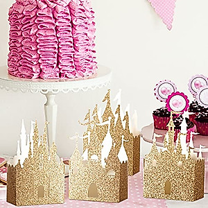 20 Pieces Gold Castle Box Princess Candy Glitter Favor Treat Boxes Party Decorations Baby Shower Wedding Supplies