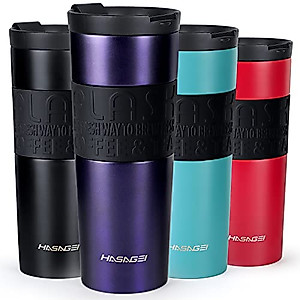 HASAGEI Travel Mugs for Hot Drinks, Insulated Coffee Mug with Leakproof Lid BPA-Free Coffee Travel Mug, Vacuum Insulation Stainless Steel Cup for Hot and Cold Coffee and Tea (Nevy Blue, 550ml/19oz)