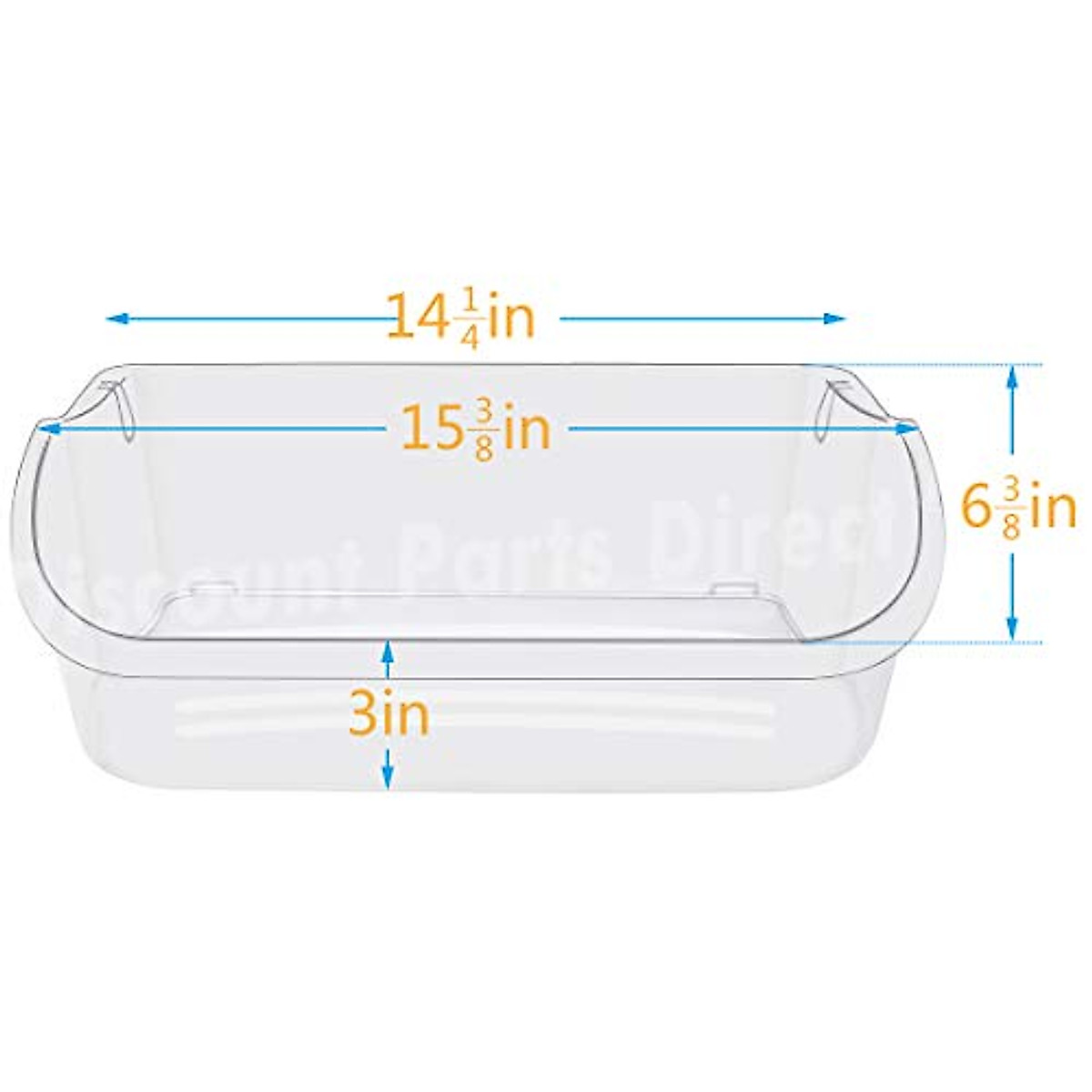 240356402 Clear Refrigerator Door Bin Side Shelf For Electrolux and Frigidaire, Upper Slot Replacement Shelf, Gallon Size - Replaces AP2549958, 240430312, 240356416, 240356407, and more