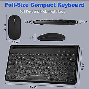 UrbanX Compact Rechargeable Wireless Multi-Device Bluetooth Keyboard and Mouse Combo with Bracket for Microsoft Surface Duo 2 Supports Windows, macOS, Android, PC, Mac, Laptop, Smartphone, Tablet