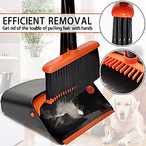 Broom and Dustpan Set for Home, Tub Tile Scrub Brush 3 in 1 Shower Brush