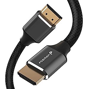 Fosmon HDMI 2.1 Cable 8K@60Hz 1ft, Premium Certified in-Wall CL3 Rated, 48Gbps Ultra High Speed, 4K@120Hz, Dynamic HDR, HDCP 2.3, 3D, eARC, 30AWG Cotton Braided Compatible with UHD TV, Monitor