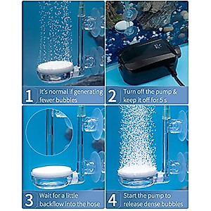 Pawfly Aquarium Air Stone Disc, 1 Inch Small Fish Tank Bubble Stone Kit Ultra-High Dissolved Oxygen Diffuser Bubbler with Accessories for Nano Air Pumps Small Buckets and Fish Tanks