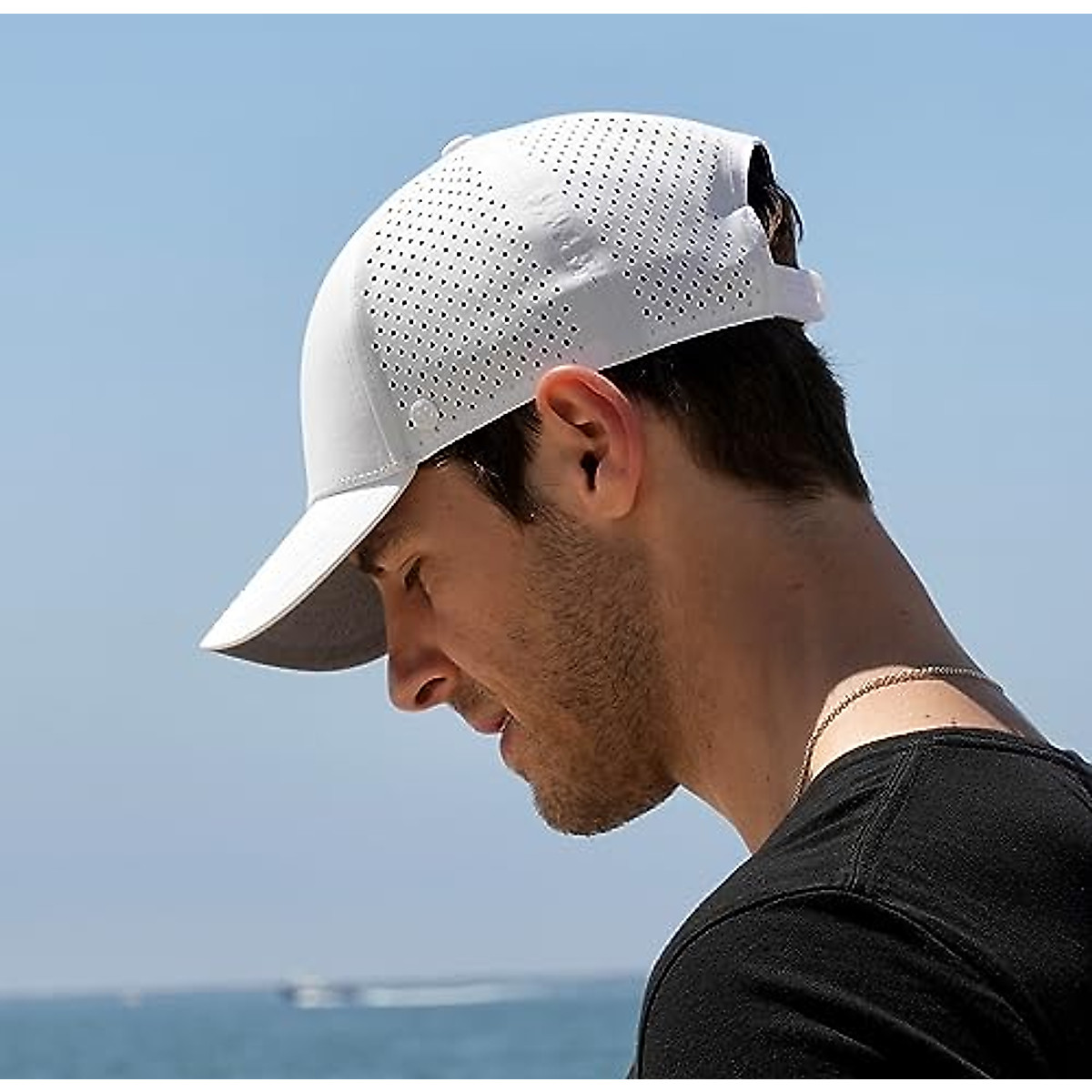 ANKOR Ultra Performance Water-Resistant UPF 50 Baseball Hat | Golf | Boat | Beach | Lake | Workout | Everyday | Men and Women (White)