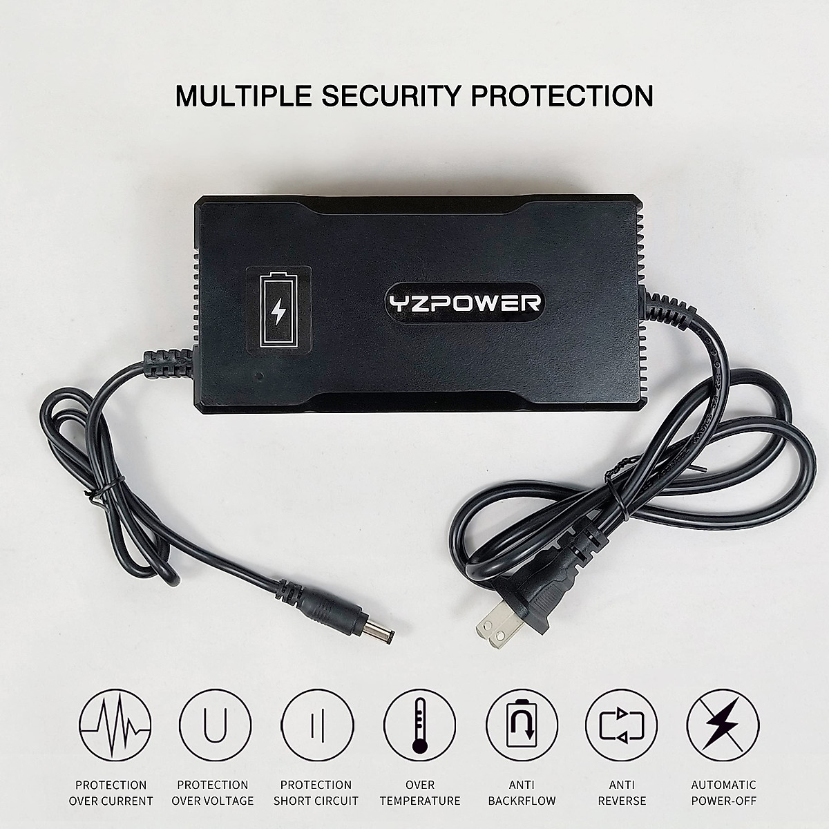 YZPOWER 42V 5A Battery Charger for Electric Bike Electric Scooter 36V Lithium Battery Pack 5.5mm 2.1mm Connector