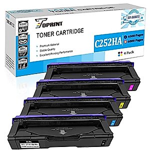 4 Colors Compatible Toner Cartridges Print Cartridges SP C252 C262 C252HA C262HA High Capacity 6500 Pages for Black & 6000 Pages for CMY TOPRINT for Ricoh SP C252DN C252SF C262Dnw C262SFNW Printers