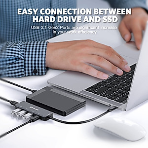 USB C Hub 3.1 Gen2 10Gbps Adapter, FOLODA 3.2 Gen2/USB 3.1 Gen2 USB C Hub with 3*Type-A, 1*Type C 10Gbps Ports (7.5W Charge) and 1*USB-C 100W Power Delivery, Super Speed Data Transfer Docking Station