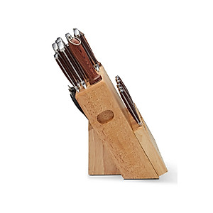 Bavarian Knife Works 19 Pieces Kitchen Knife Set, Knife Block Set with Steak Knives, Razor Sharp Blades, Ergonomic Pakkawood Handle, Light Weight Easy to Sharpen made of German Steel