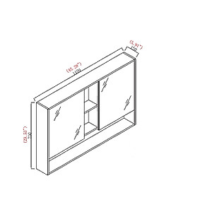 Fine Fixtures Shawbridge Bathroom Medicine Cabinet, Medicine Cabinets for Bathroom, Blue Bathroom Medicine Cabinet Wall Mounted 45" Surface Mount