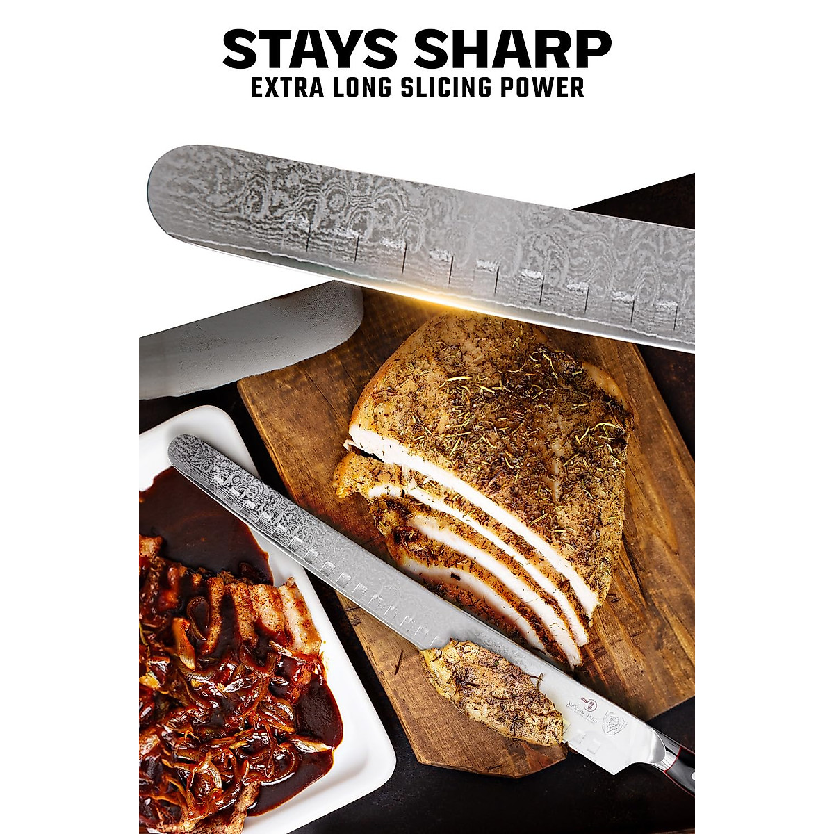 DALSTRONG Slicing Knife - 14 inch - Extra Long Slicer Knife - Shogun Series Elite - Japanese AUS-10V Super Steel - Vacuum Treated - G10 Handle - Carving Slicer BBQ, Brisket Gift Knife- Sheath Included