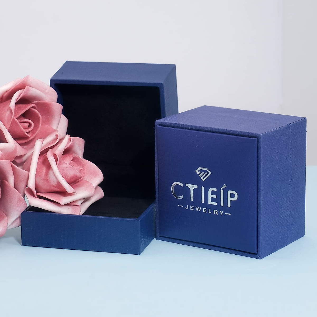 CTIEIP 10K/14K/18K Gold Diamond Heart Ring for Women Real Diamond Promise Ring Jewelry Gift for Her (1/10 cttw, G-H Color, I2-I3 Clarity)