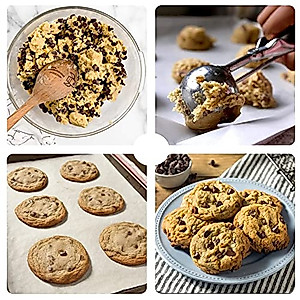 Ice Cream Scoop, 3Pcs Cookie Scoop Set, 18/8 Stainless Steel Cookie Dough Scoop, Cookie Scoops for Baking Set of 3, Ice Cream Scooper with Trigger Release, Cookie Scooper for Baking, Cupcake Scoop