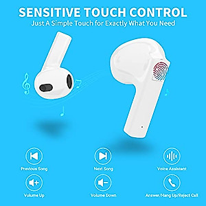 Wireless Earbuds for Galaxy S23 S22 Ultra 5G, Noise Cancelling Touch Control True TWS Headphones Bluetooth 5.3 HiFi Stereo Earphone with Mic Sweatproof Sport for iPhone 14 13 Pro Samsung S21 Z Fold4 3