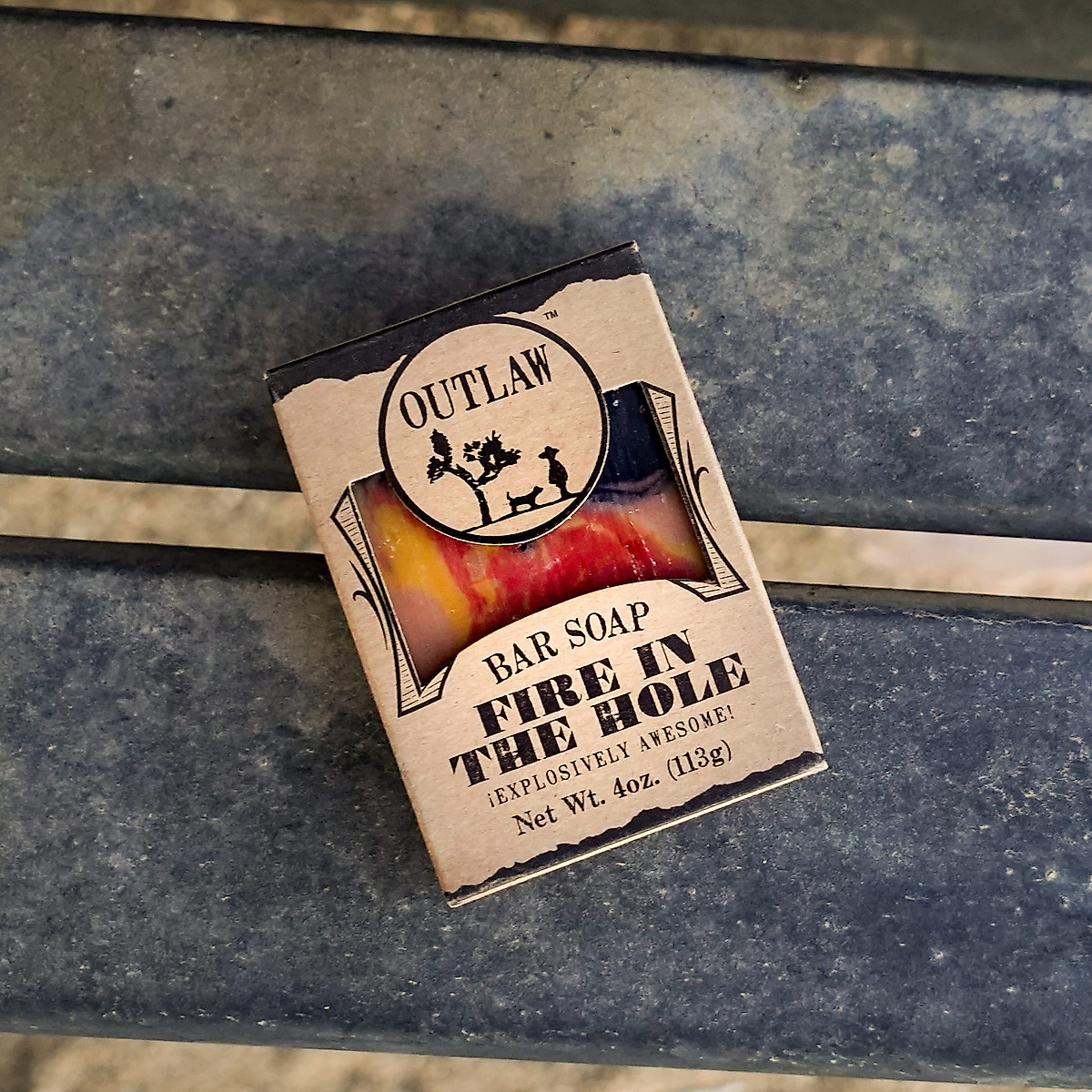 Fire in the Hole Handmade Soap - Campfire, Whiskey, and Gunpowder Scented Natural Soap for Men and Women - Bold, Manly Scent - By Outlaw