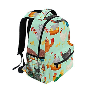SUABO Chickens Laptop Backpack for School Students Tablet Travel School Bag for Teens Boys Girls