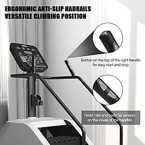 SPART Stair Climber with LED Screen, Commercial Grade Stepmill Exercise Machine, 15 Speed Levels Stair Climber Stepping Machine for Cardio and Lower Body Workouts, 660LBS, 15-164 Steps/Minute, White