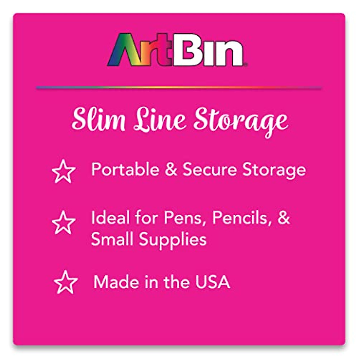 ArtBin 6907AB Slim Line 10 Compartment Small Art & Craft Organizer, [1] Plastic Storage Case, Clear