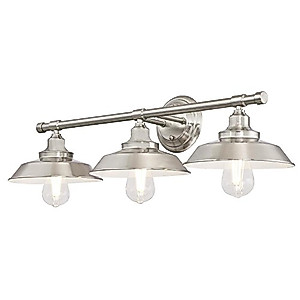 Westinghouse Lighting 6354400 Iron Hill Three-Light Indoor Wall Fixture, 3, Brushed Nickel