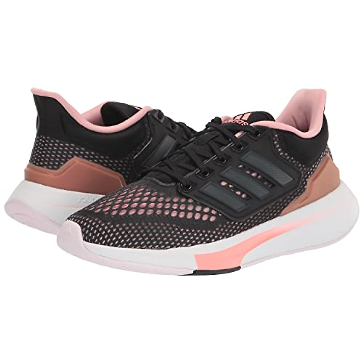adidas Women's EQ21 Running Shoe, Core Black/Grey Six/Wonder Mauve, 8