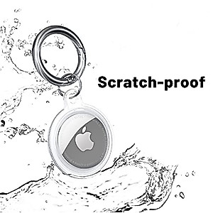 AICase Full Body 360 Protection Clear Case Compatible with 2021 Apple AirTag, Protective Case with Keychain for Pets Dogs Cats Keys