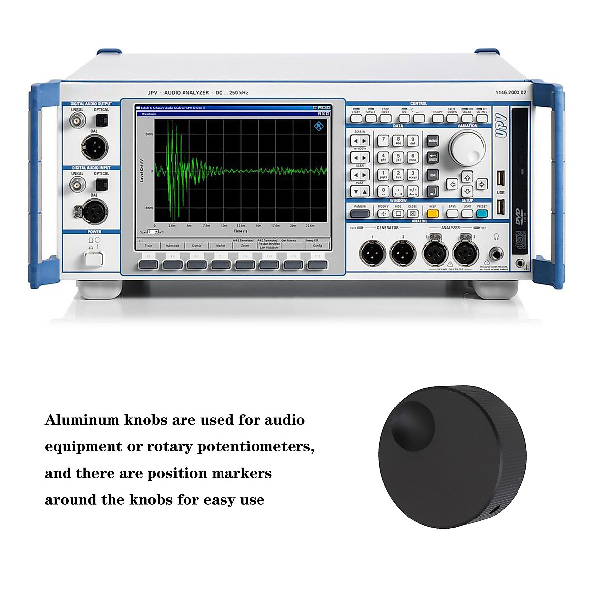 lovermusic lovermusic 32x13MM Black Sandblasting Audio Control Tuning Knob fit 6MM Dia Bore
