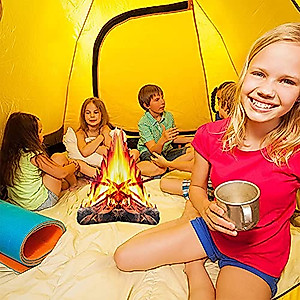 MYUBWTF 2 Sets Fire Fake Flame Paper, 12 Inch 3D Tall Artificial Fire Fake Flame Paper, Flame Cardboard Decoration Used for Table Center, Camping, Beach, Campfire Party (Simulation)