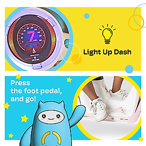 Kidzone Ride On Motorcycle Toy 3-Wheel Battery Powered Motorbike for Kids with Music, Headlight, Horn, Storage Trunk, Key Switch for Boys & Girls - Light Pink