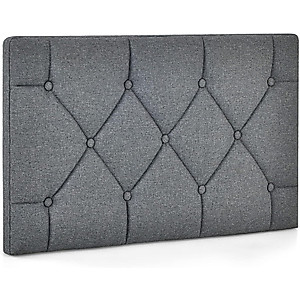 HOMGX Upholstered Twin/Twin XL Headboard, Linen Tufted Button Headboard for Bedroom & Guest Room, Wall-Mounted Single Headboard, Includes Connecting Device