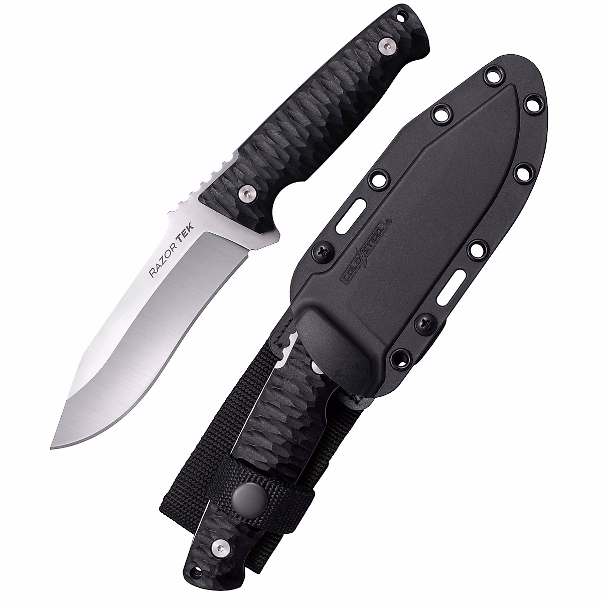 Cold Steel 5' RAZORTEK / 5' Blade / 3MM Thick / 4116SS Steel W/Satin Finish/Black GFN Handle/Secure-EX™ Sheath