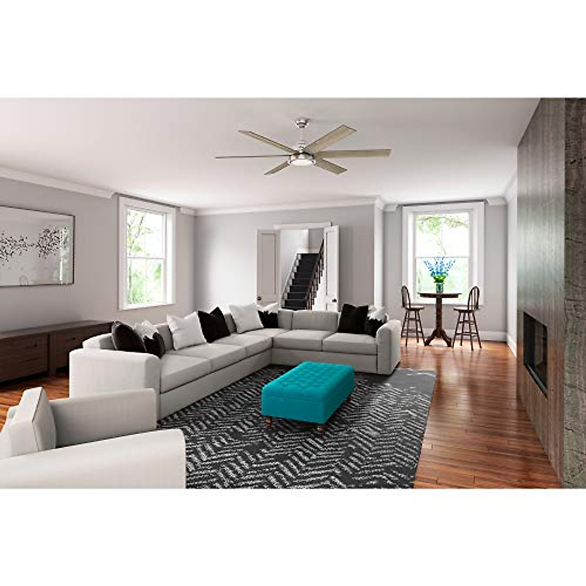 Hunter Fan Company 59398 Warrant Ceiling Fan, Brushed Nickel Finish