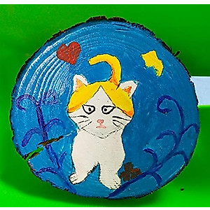 Unfinished Natural Wood Slices 12 Pcs 3.5-4 inch Craft Wood kit Circles Crafts Christmas Ornaments DIY Crafts with Bark for Crafts Rustic Wedding Decoration by William Craft (3.5-4inch)