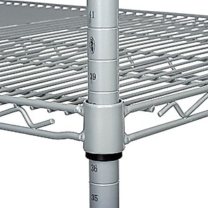 4-Shelf Wire Shelving Unit, Silver Finish, 24"W x 30"L x 63"H