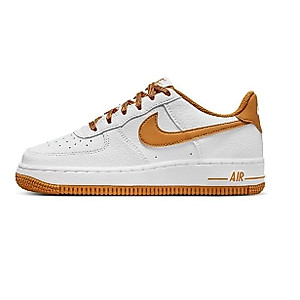 Nike Air Force 1 GS White/Desert Ochre Size 5 5 Big Kid