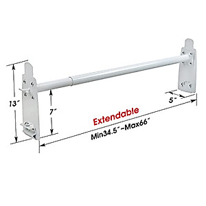 Roof Ladder Rack for Van 3 Bars White Heavy Duty Rain Gutter Mount - 750 Lbs Capacity - Compatible with Chevy Express, GMC Savana, Ford E150 250 350