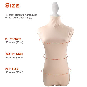 NAVADEAL Light Nude Lycra Fabric Cover, for Fashion Designer Retail Boutique Store Dress Form Dummy Model Display Styling Fitting Soft Stretchable Cover (Mannequin NOT Included) 100% Handmade