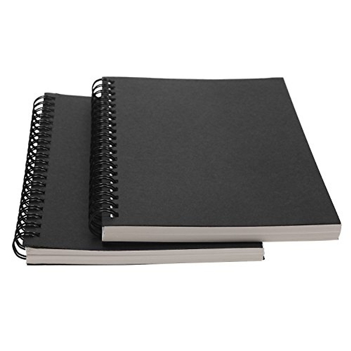 Mini Skater Set of 2 Black Notebook Blank Journal Memo Notebooks for Classroom School Students 100 Pages 50 Sheets (7 x 4.7 inch ,Black (Blank))